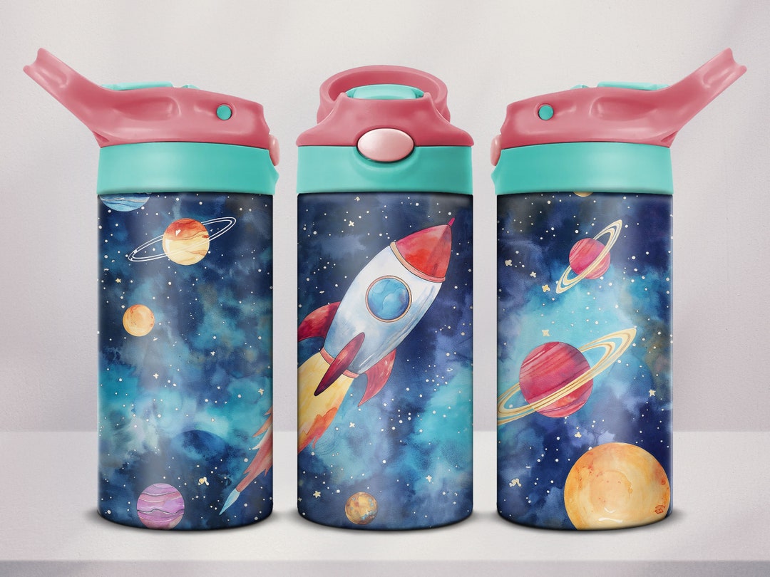 Outer Space 12oz Kids Flip Top Sippy Cup Tumbler Wrap 12oz Straight ...