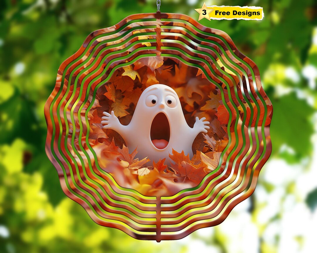 3D Ghost Wind Spinner PNG: Halloween Sublimation Design (digital ...