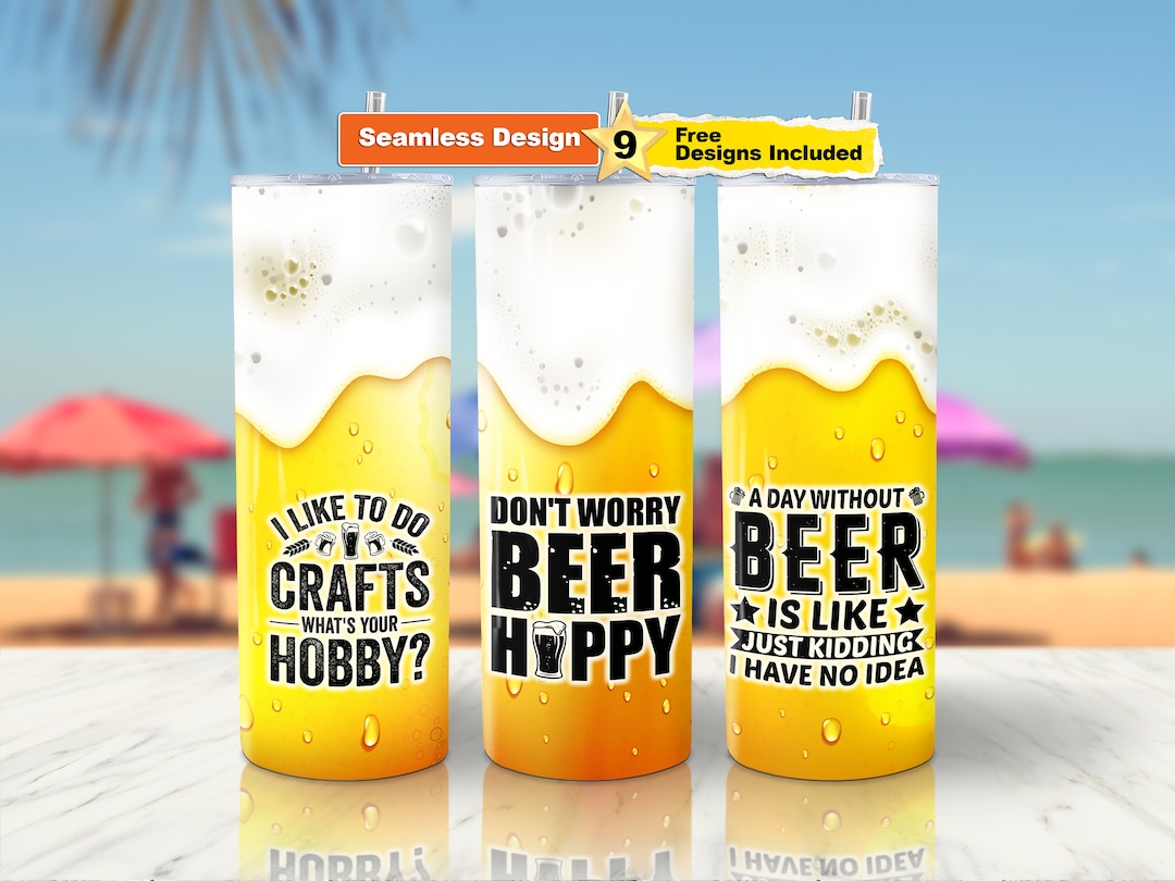 Alcohol Tumbler Wrap for Men Beer Sublimation Design for Tumblers Beer ...