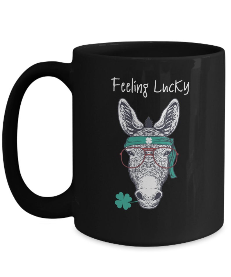 Feeling Lucky Donkey Mug Black - Etsy