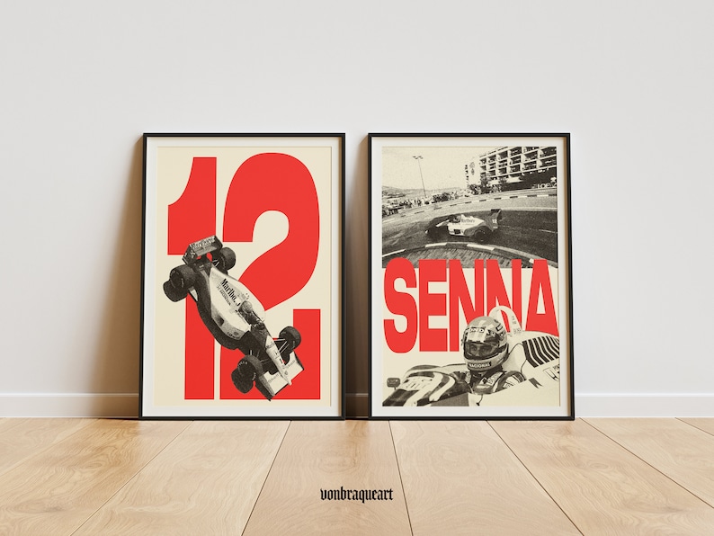 Ayrton Senna Poster Set: Mclaren Honda Formula 1 Prints (digital ...