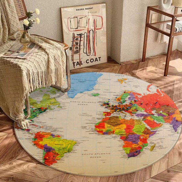 World Map Rug - Etsy