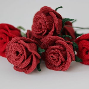 Crochet Red Rose Digital Pattern and Tutorial Video - Etsy