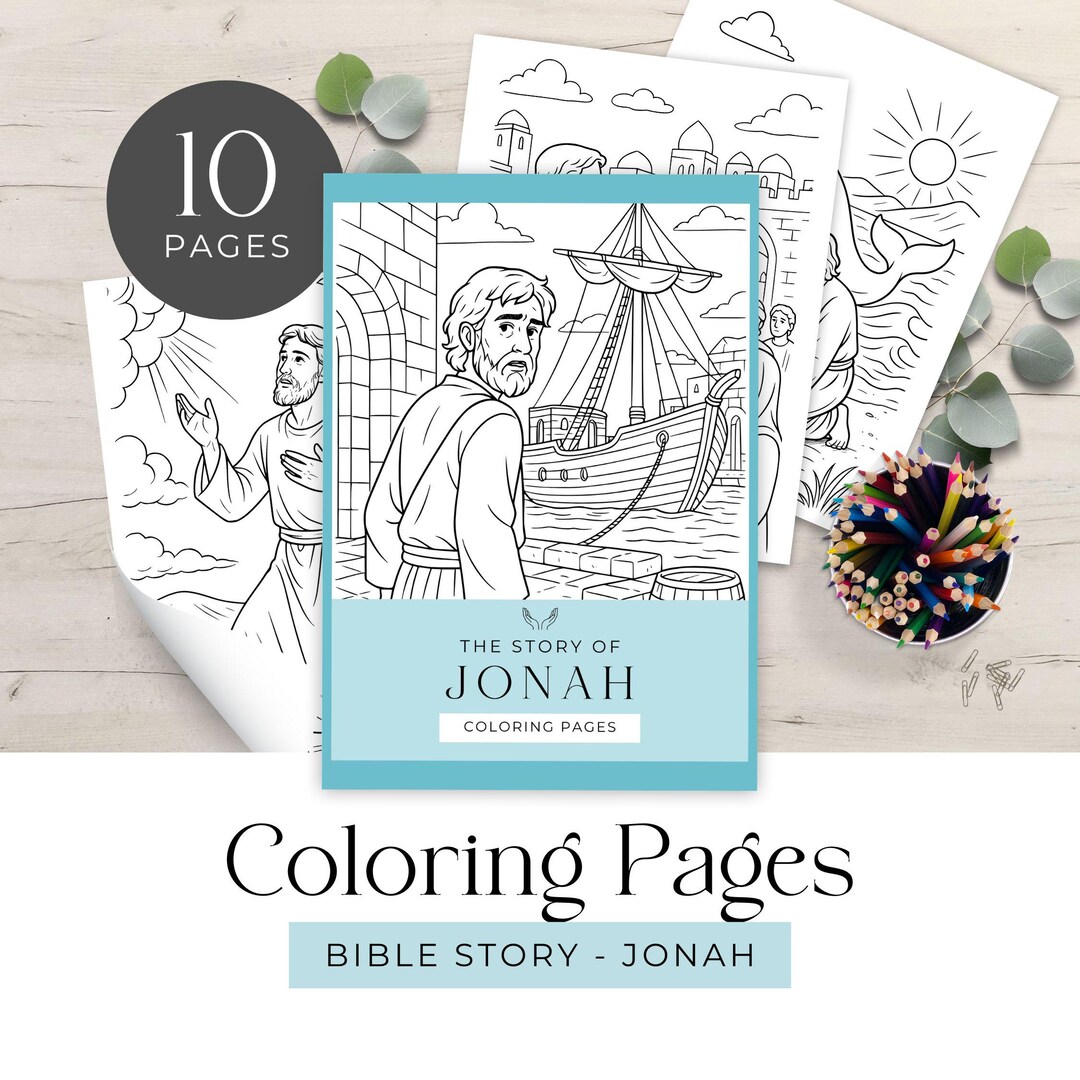 Jonah Bible Story Coloring Pages for Kids and Adults – 10 Printable ...