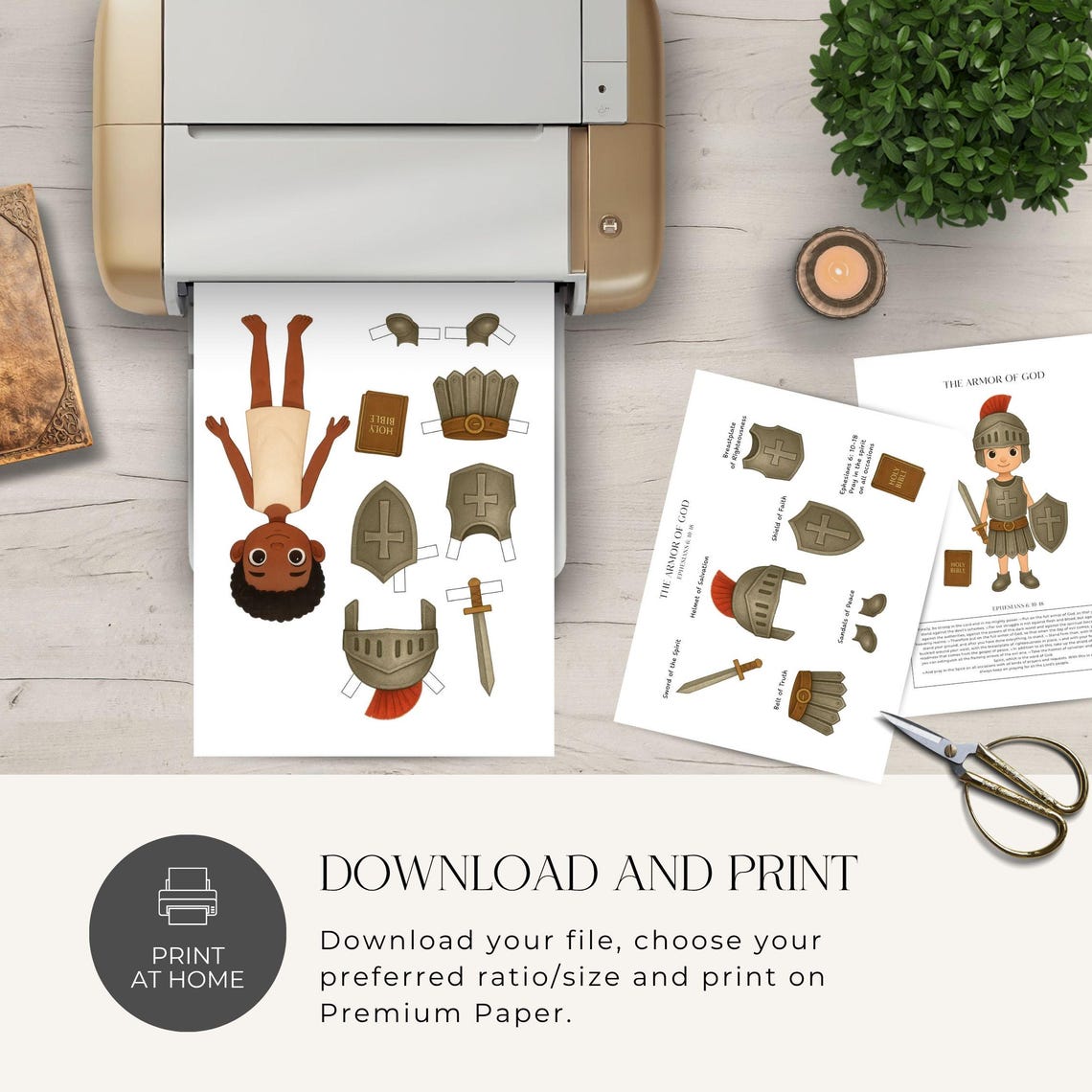 Armor of God Paper Dolls, Christian Activity for Kids – 8 Printable ...