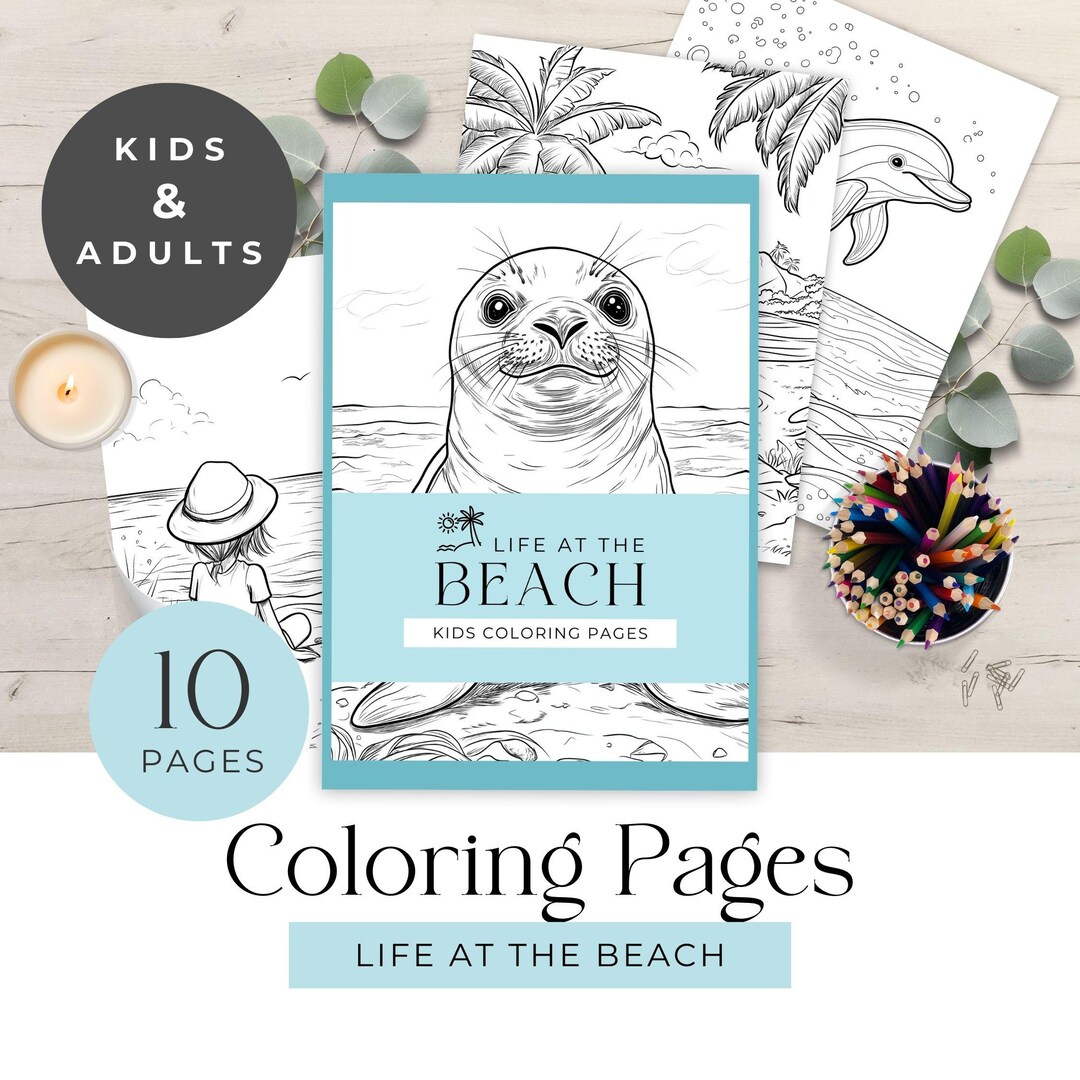Life at the Beach Coloring Pages - 10 Printable Beach Sheets for Kids ...