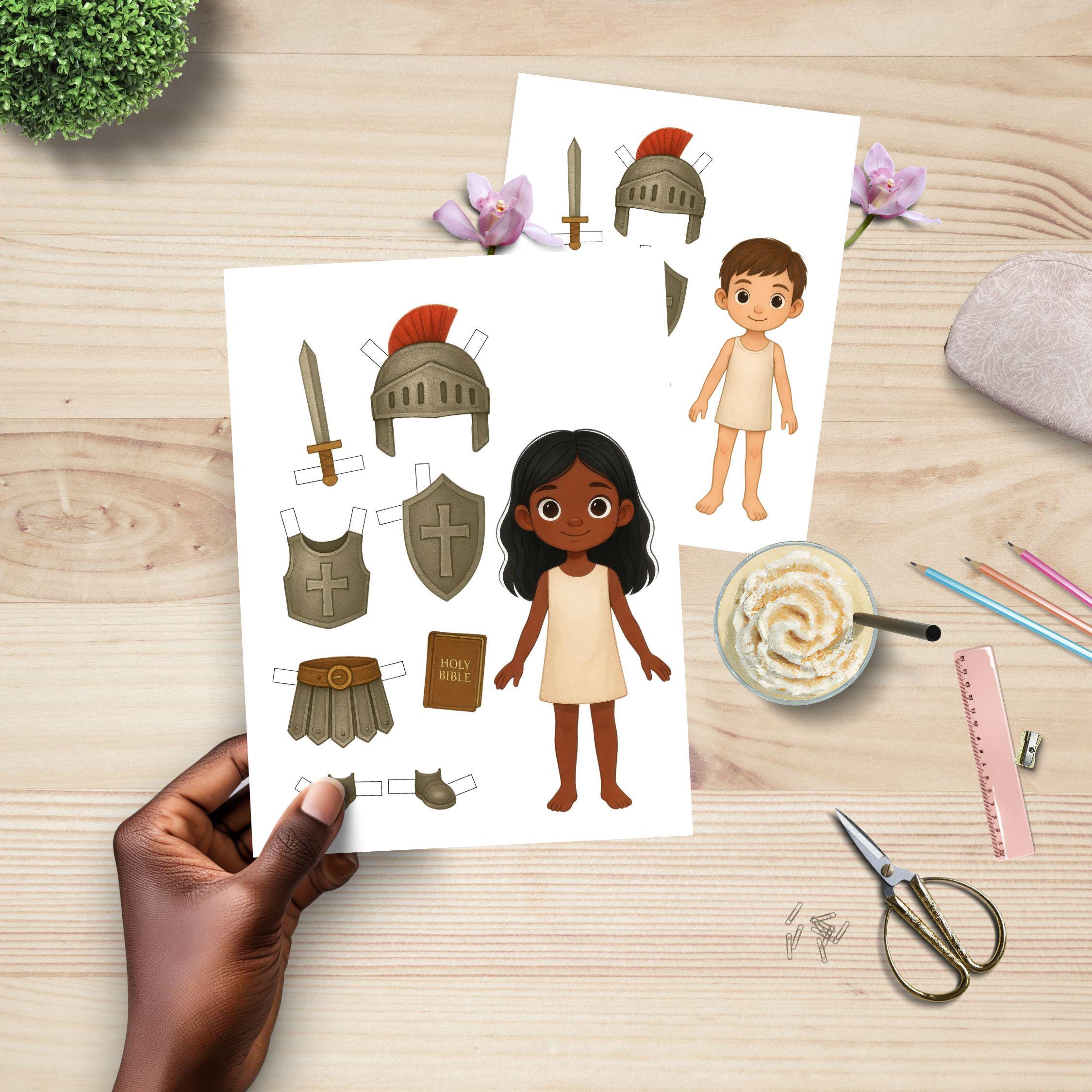 Armor of God Paper Dolls, Christian Activity for Kids – 8 Printable ...