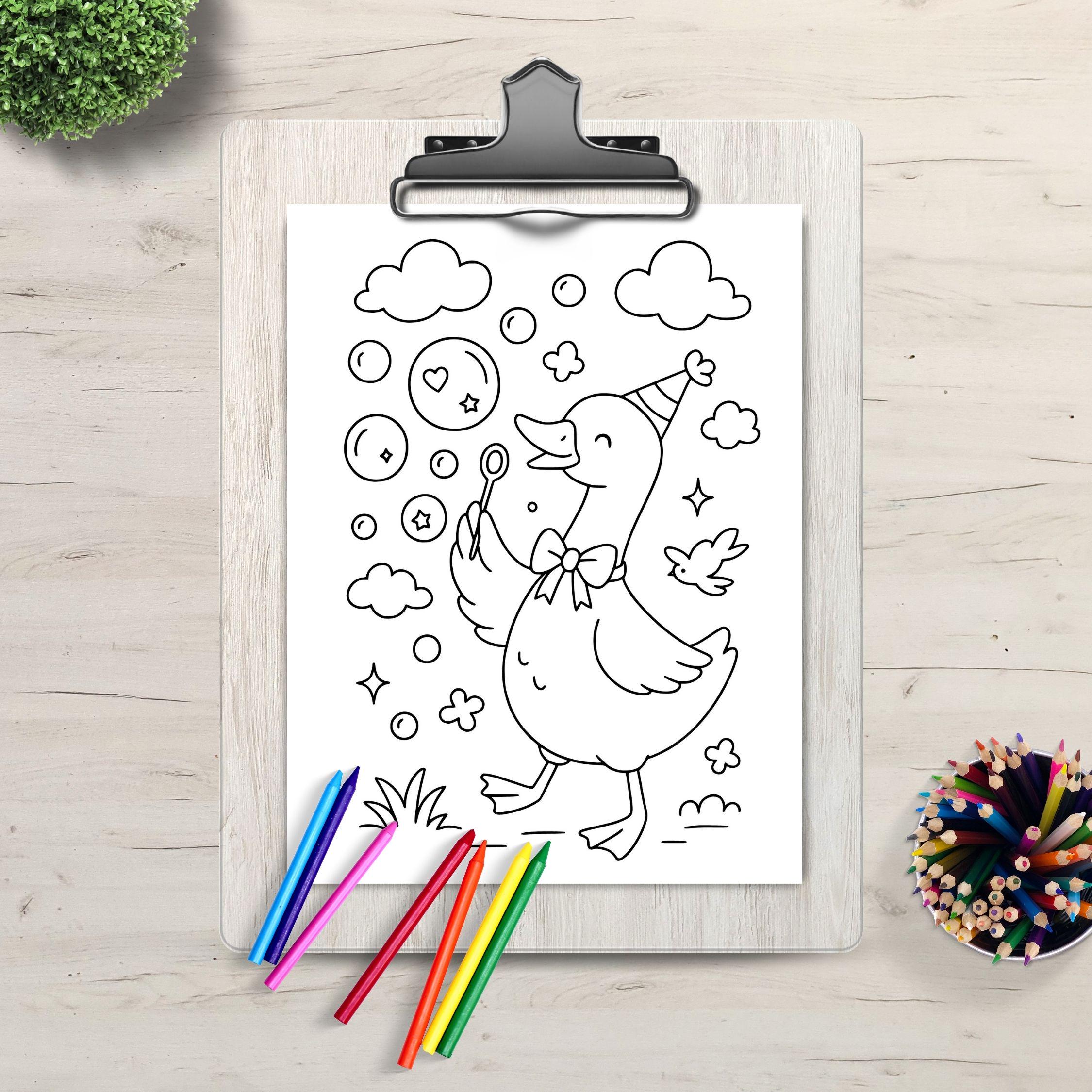 Silly Goose Coloring Pages for Kids – 10 Printable Fun & Happy Goose ...