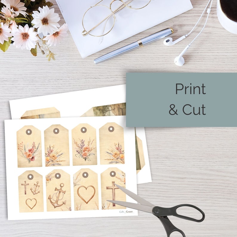 Mini Envelopes and Cards, Faith Hope and Love Junk Journal Paper Sheets ...