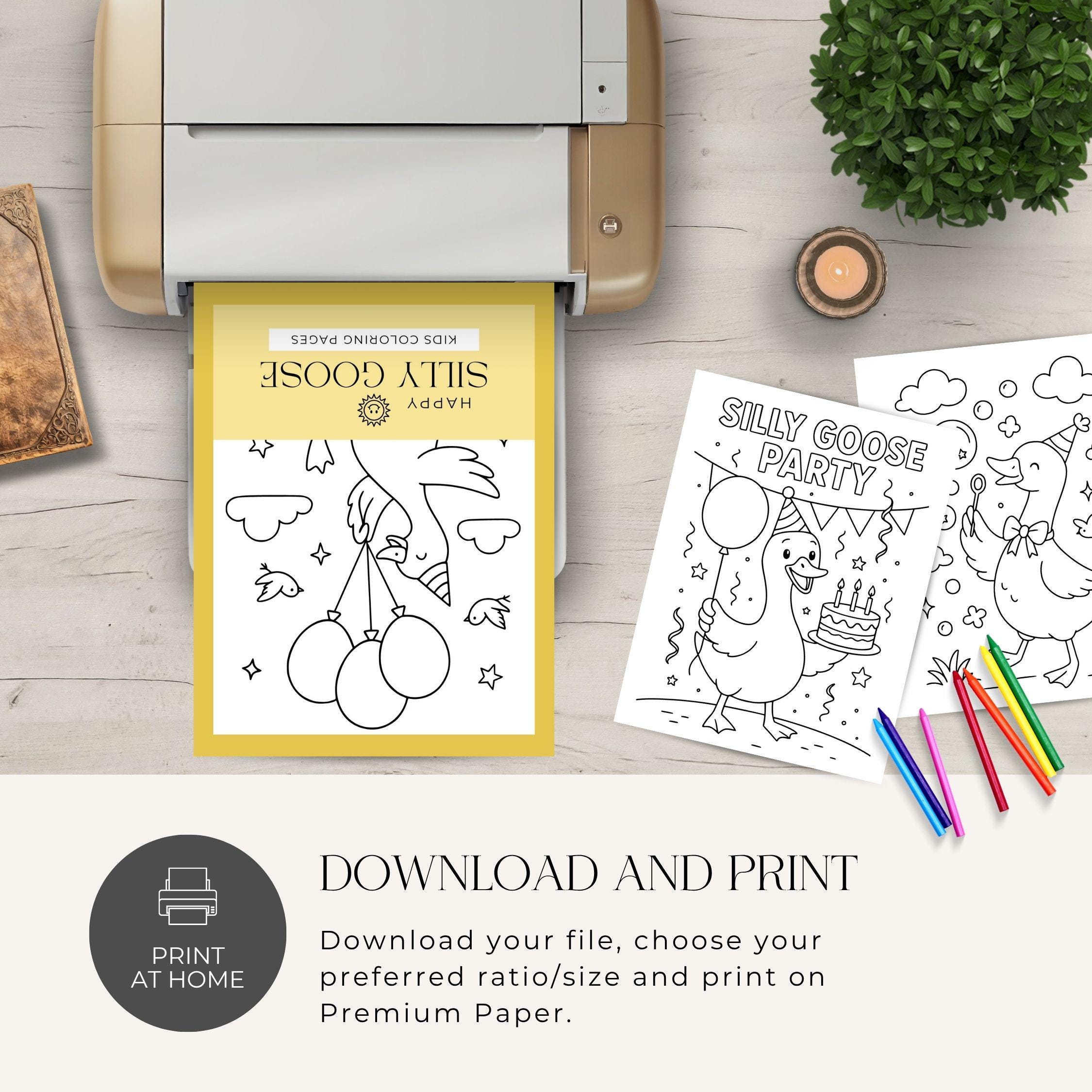 Silly Goose Coloring Pages for Kids – 10 Printable Fun & Happy Goose ...