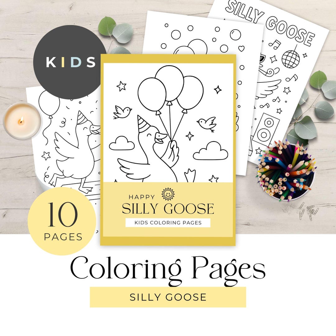 Silly Goose Coloring Pages for Kids – 10 Printable Fun & Happy Goose ...