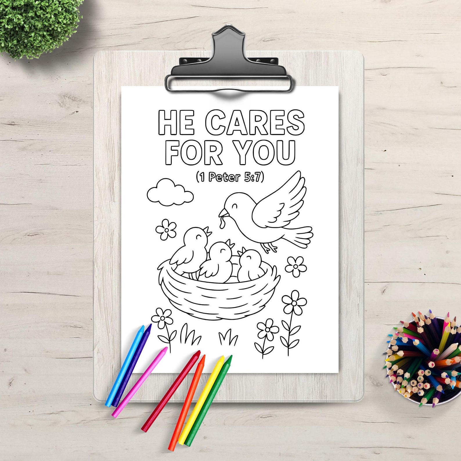 Printable Christian Bible Verse Coloring Page for Kids, Homeschool ...