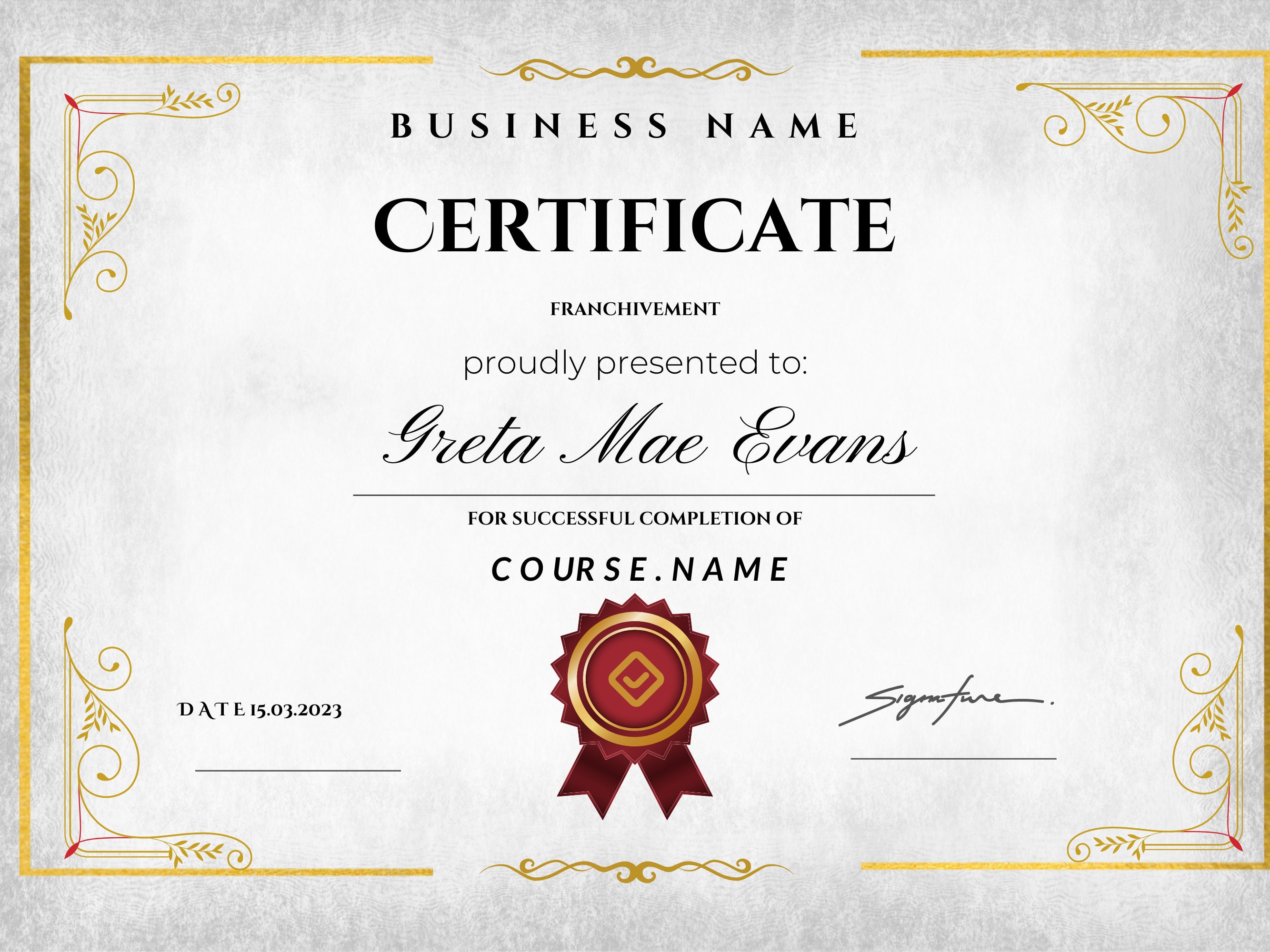 Editable Certificate Template. Certificate of Achievement - Etsy