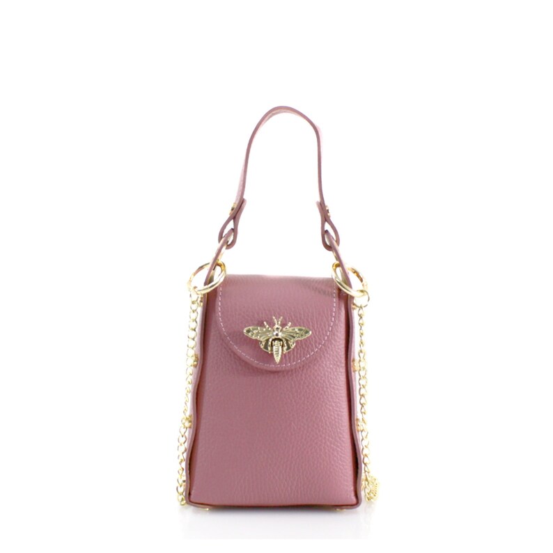 Studded Sides Women Single Grab Handbag Bee Emblem Across Shoulder ...