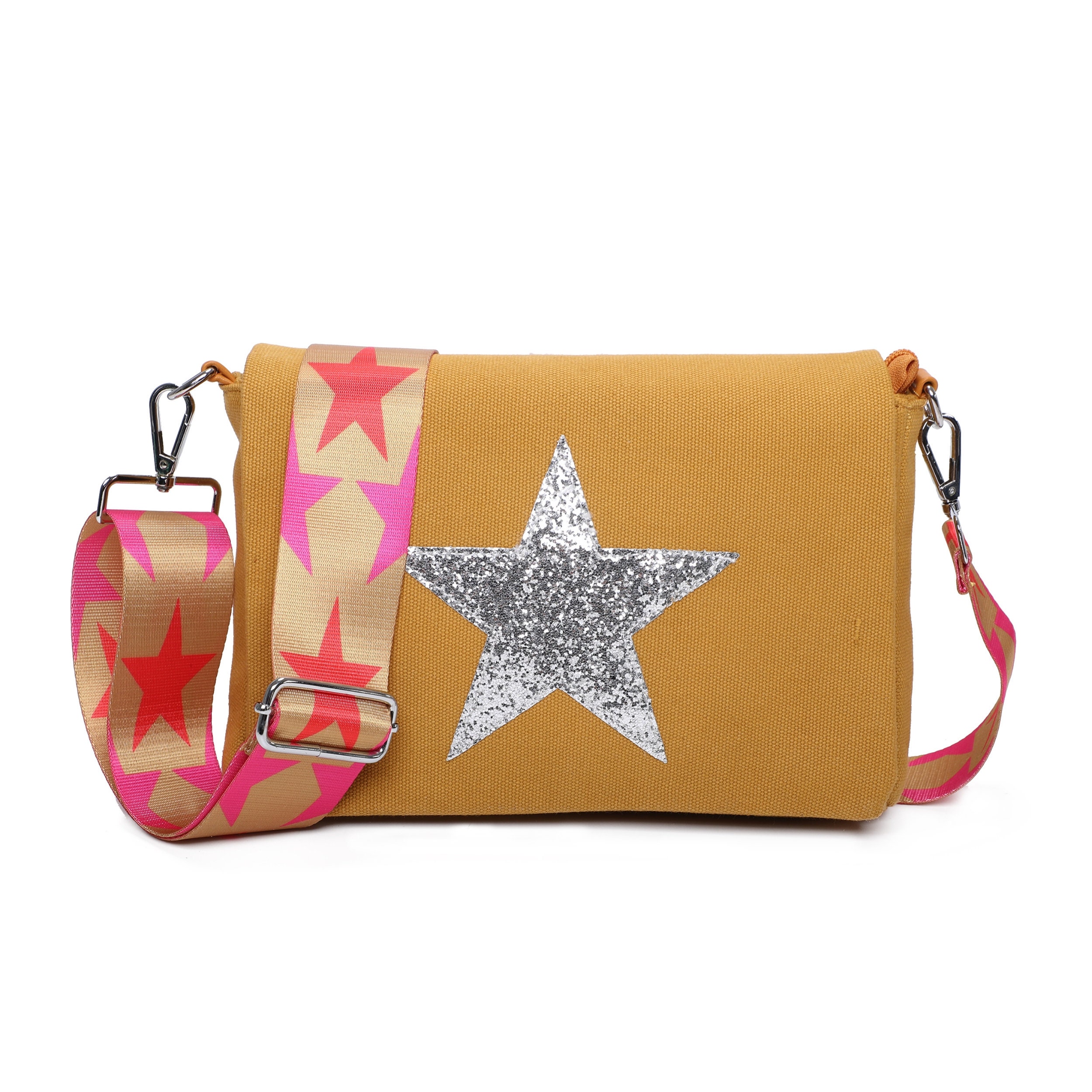 Flap Over Stars Pattern Colourful Crossbody Strap Women Shoulder ...