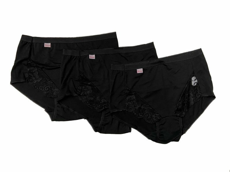 3 Pack Ladies Soft Touch Lace Maxi Briefs Comfy Womens Knickers Cotton ...