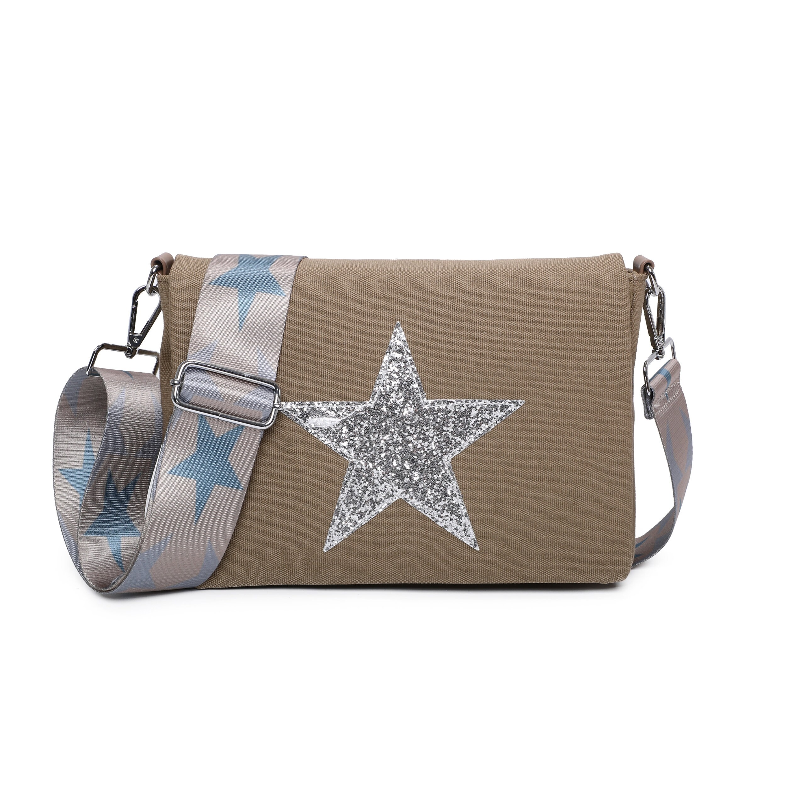 Flap Over Stars Pattern Colourful Crossbody Strap Women Shoulder ...