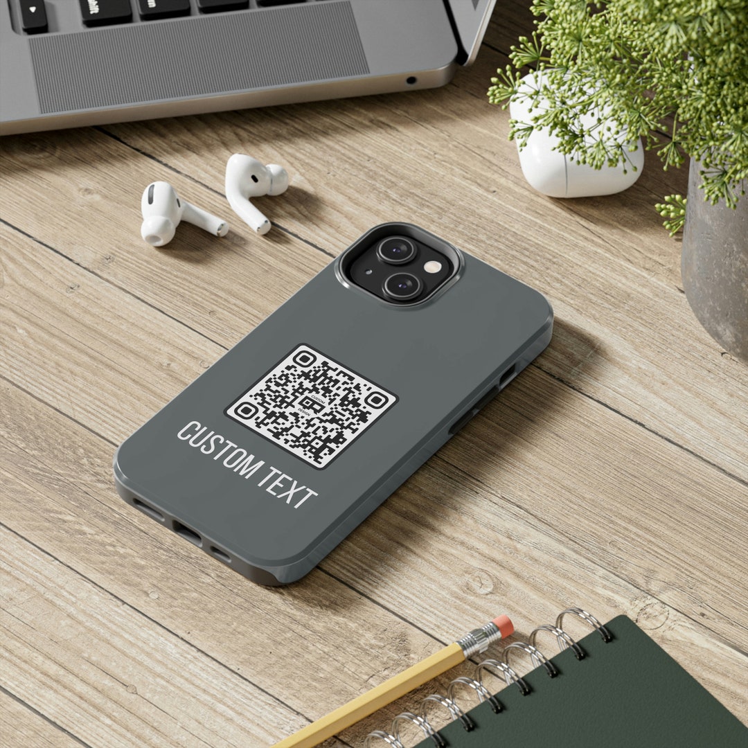 Personal QR Code iPhone Case With Custom Text and Social Media Logo ...