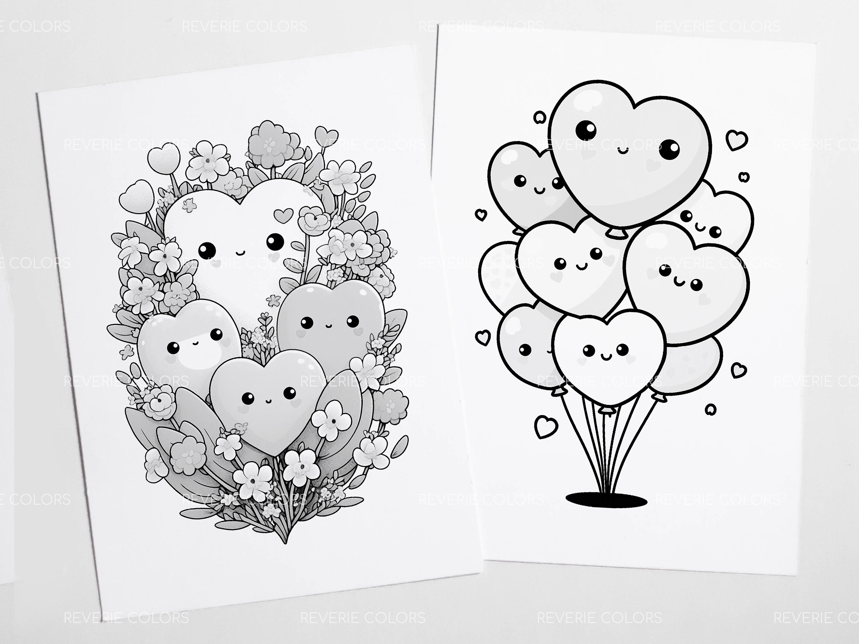 Coloring Book Valentine's Day Kawaii Edition 25 Pages to Print PDF by ...