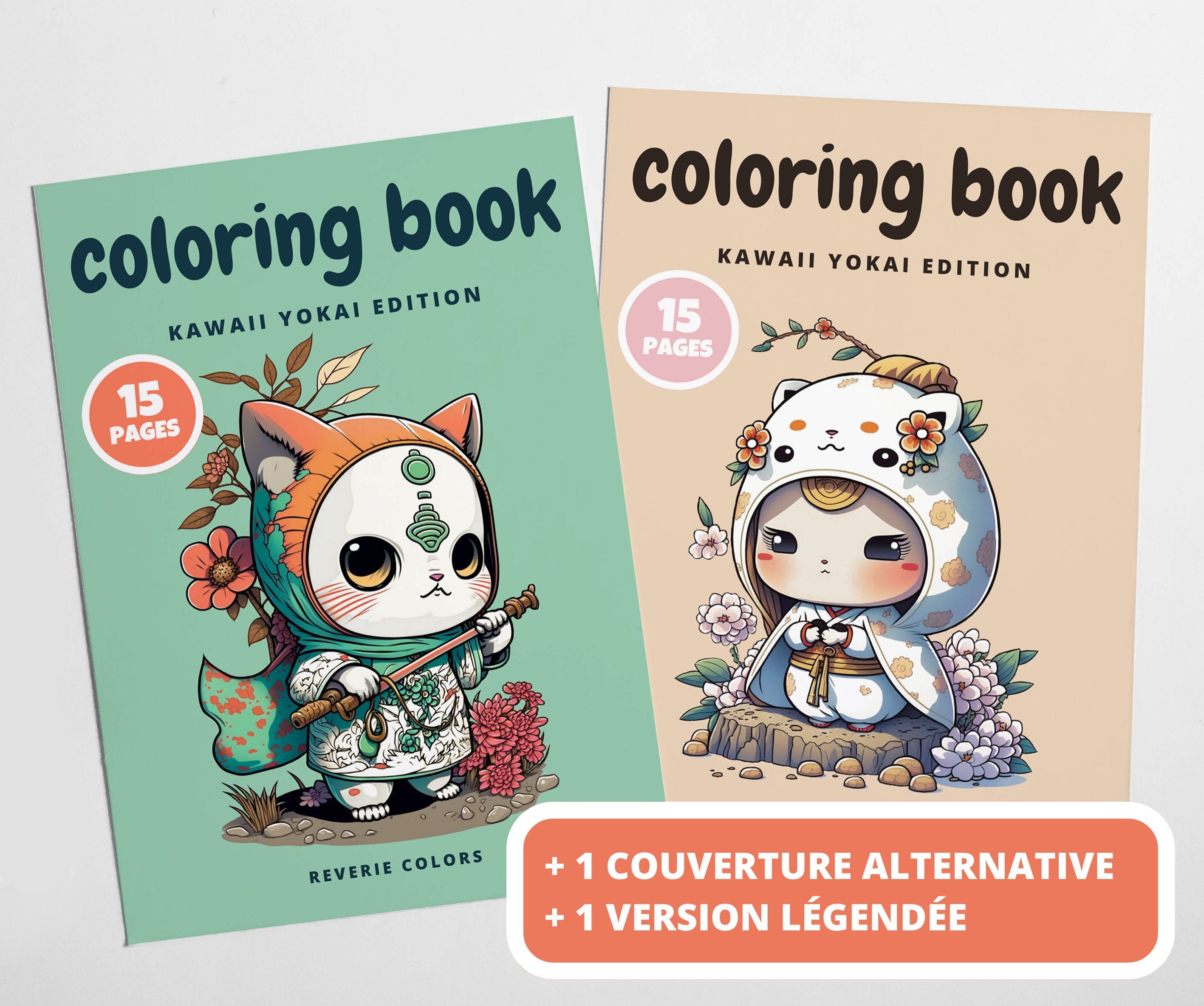 Coloring Book - Yokai Kawaii Edition - 15 Printable Pages (PDF) by REVERIE COLORS - Etsy