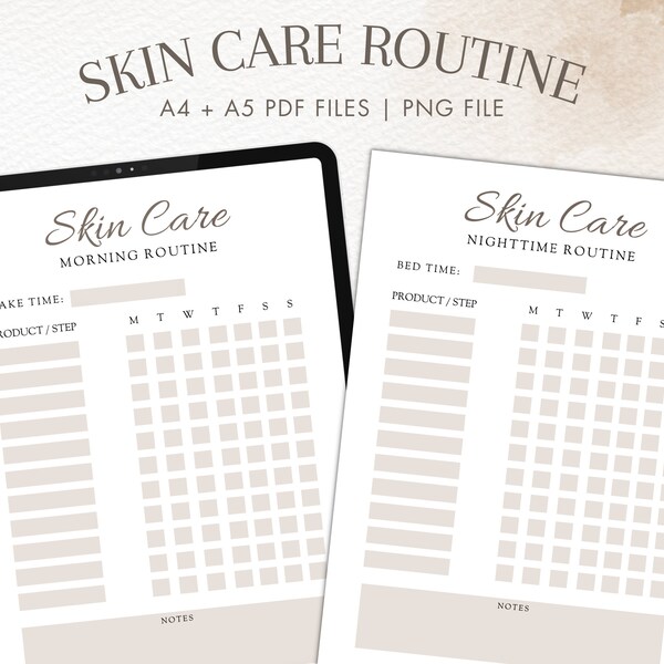 Skin Care Routine Template - Etsy