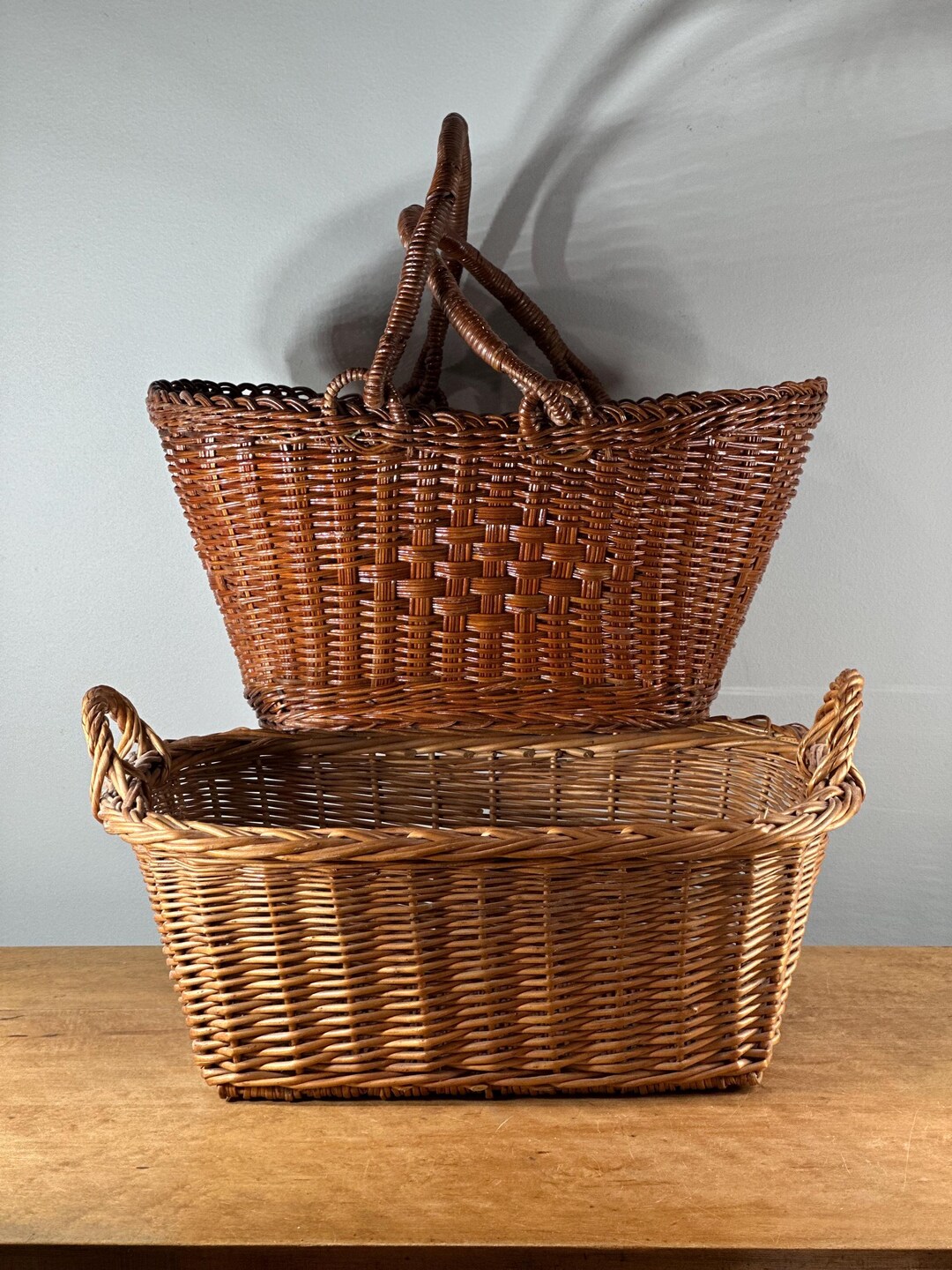 Large Swing Handle Gathering Harvest Basket - Etsy