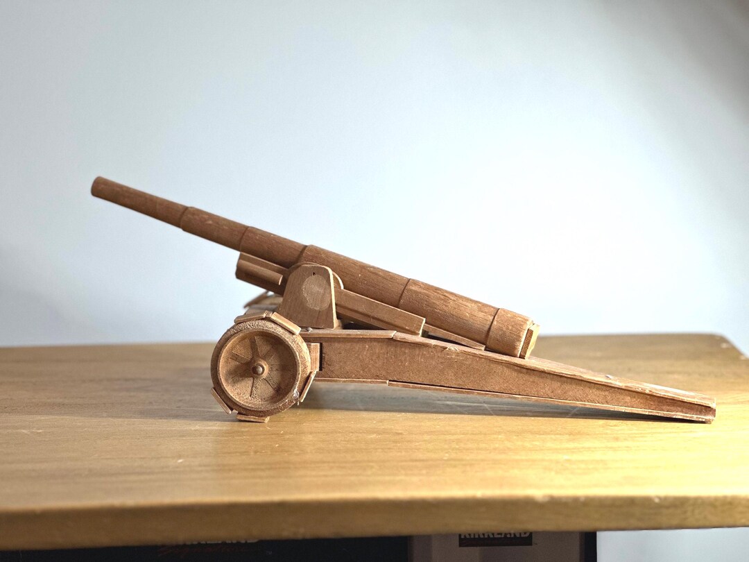 Vintage Handmade WWII Wooden Model ~ Cannon - Etsy