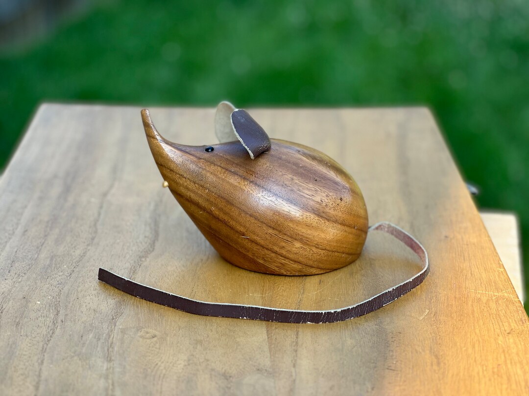 Large MCM Mouse Canape Toothpick Holder Teak-like Acacia Wood Vintage ...