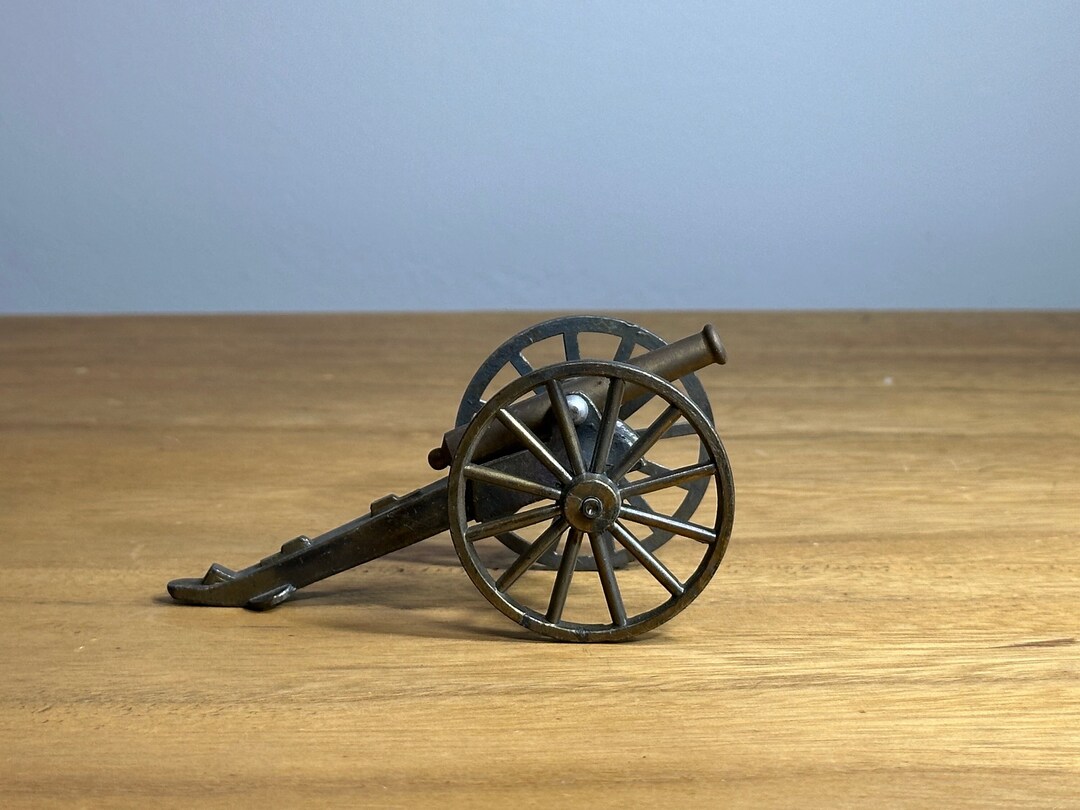 Vintage Miniature Cannon Made in Japan Brass Patina - Etsy