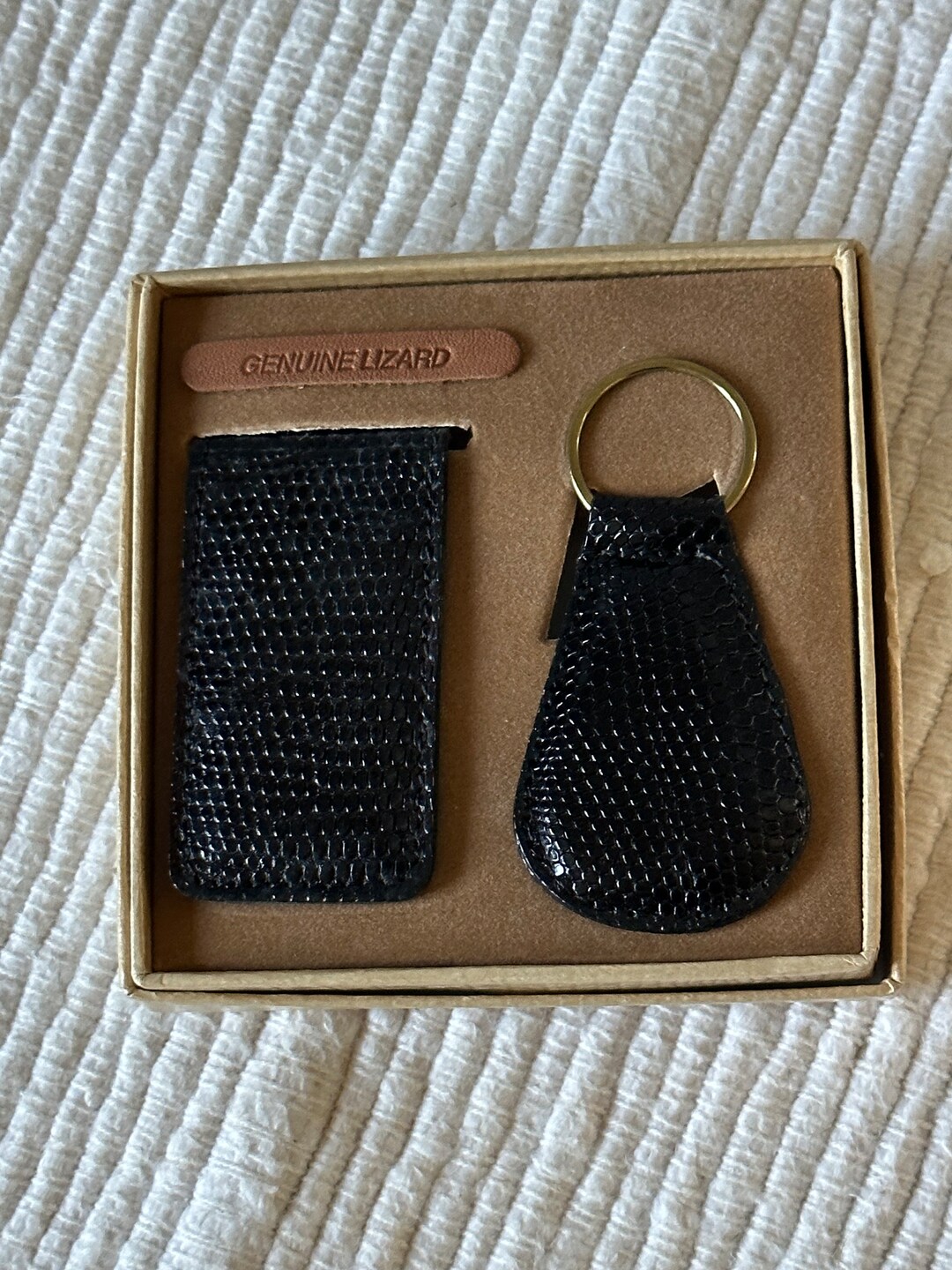 Vintage Key Chain Bill Money Clip in LIZARD Leather / Father's Day ...