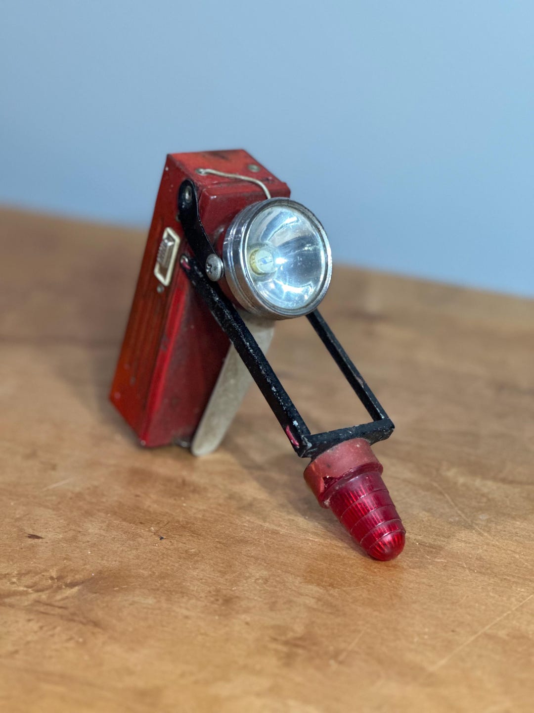 Vintage Red Metal Flashlight 1950's - Etsy