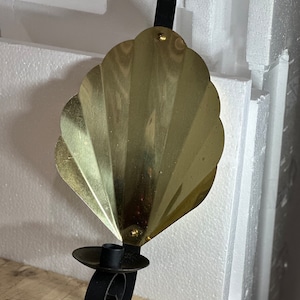Vintage Oversized Brass Reflector Wall Candle Sconce Shell - Etsy
