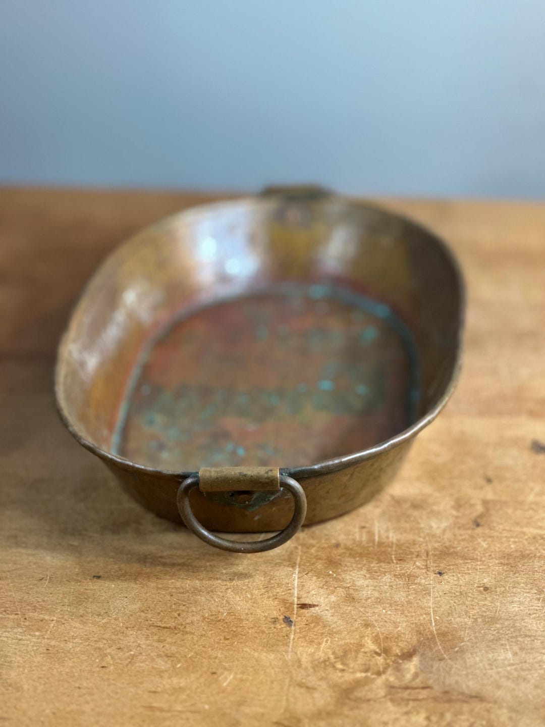 Hammered Solid Copper French Roasting Drip Spit Pan Tray ~ Antique Hand ...