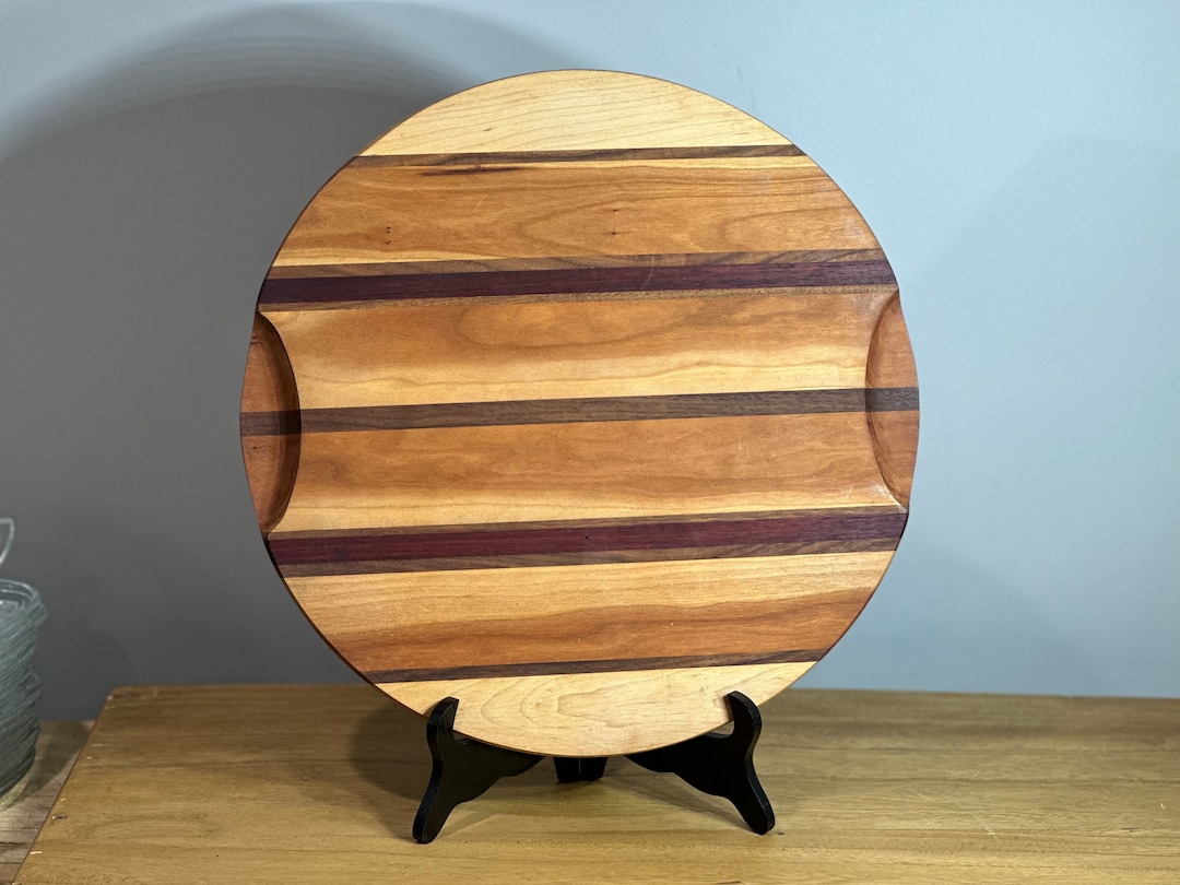 Vintage Round Solid Wood Cutting Board 15" HUGE - Etsy