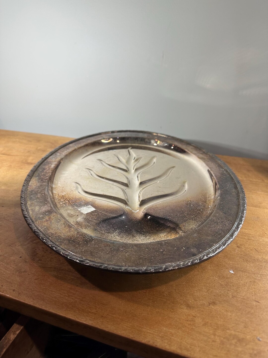 Silver Plate Footed Carving ~ Oval Serving Tray ~ Vintage Platter ...