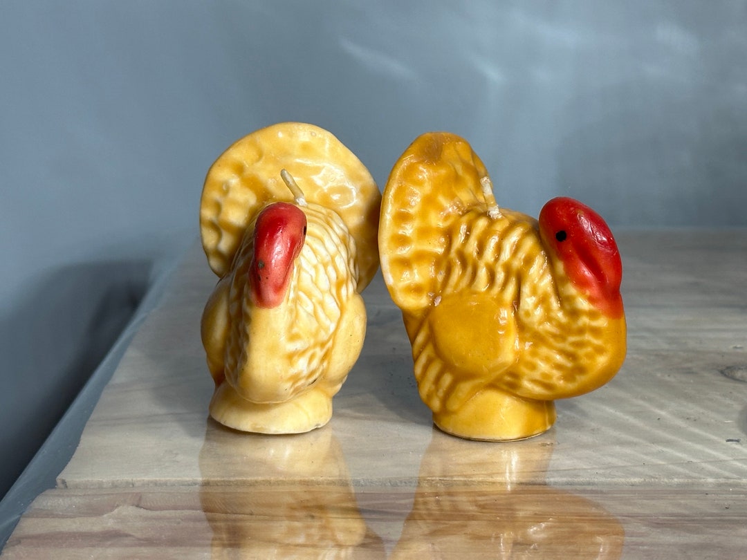 Vintage Turkey Thanksgiving Candles Set of 2 Diamond - Etsy