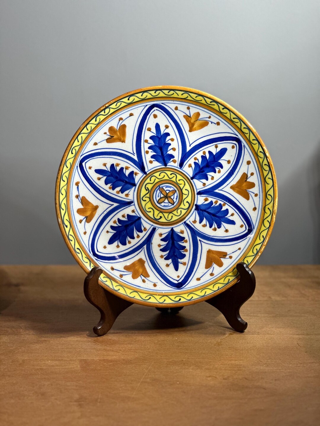 Hand-painted Tapas Plate ~ Bright Yellow Blue ~ Spain - Etsy