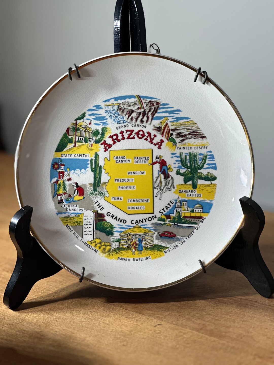 Vintage Arizona Souvenir Plate - Etsy