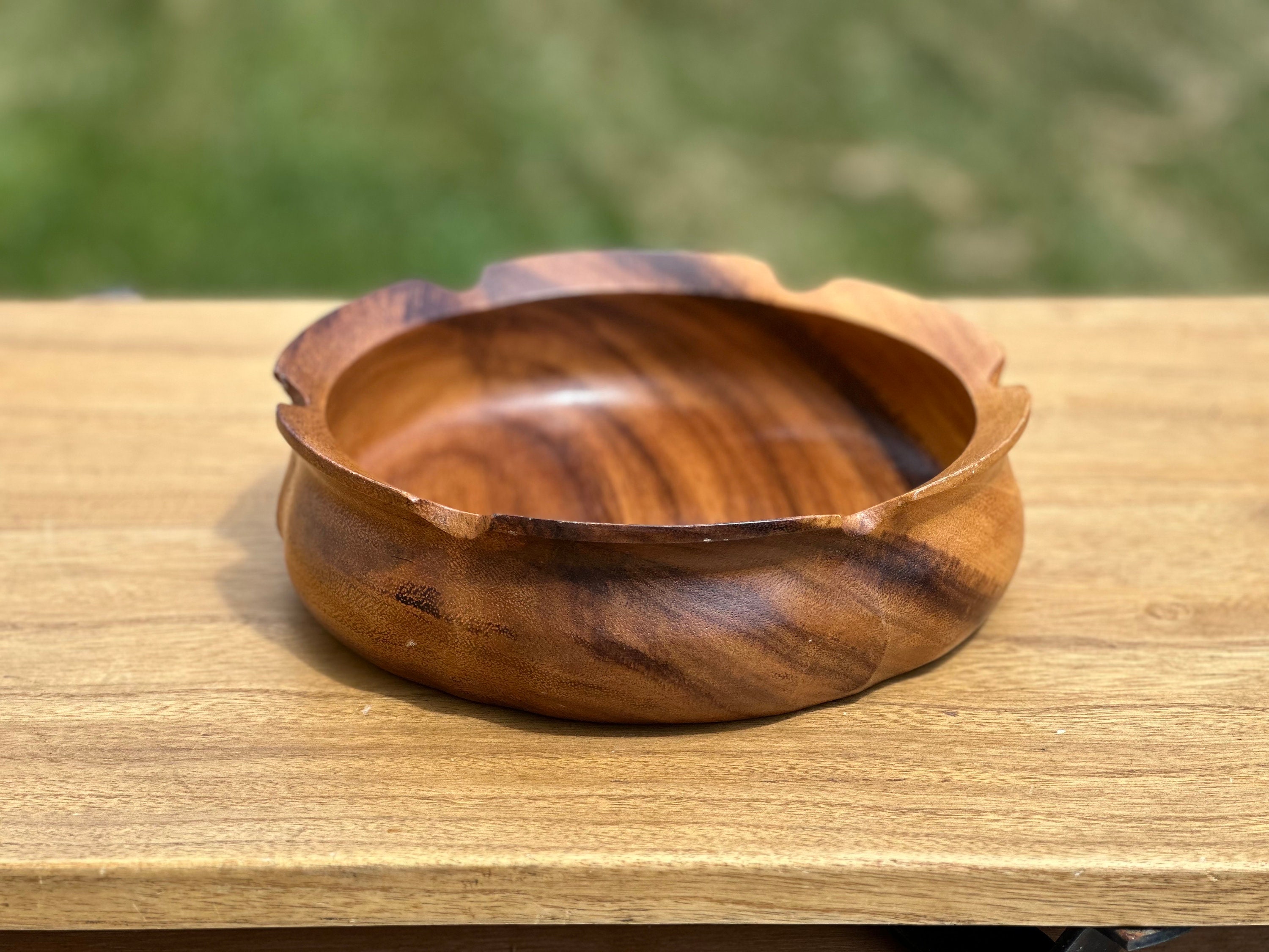Vintage Monkey Pod Wooden Salad Bowl Flower Shape - Etsy