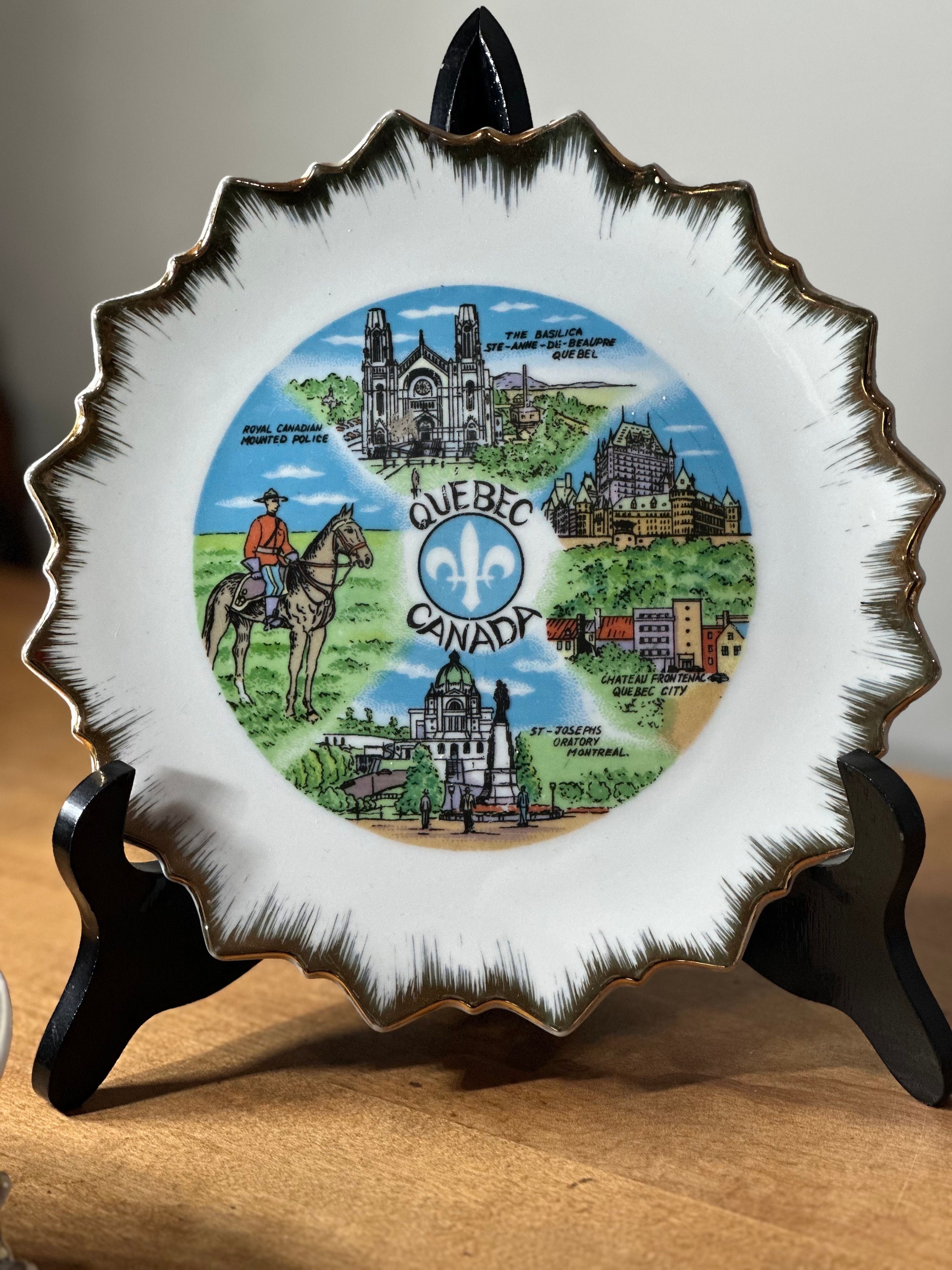 Vintage Quebec Canada Souvenir Plate - Etsy