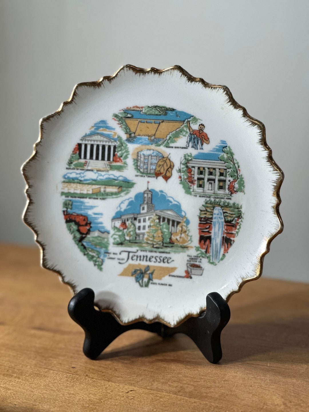 Vintage Tennessee Souvenir Plate - Etsy