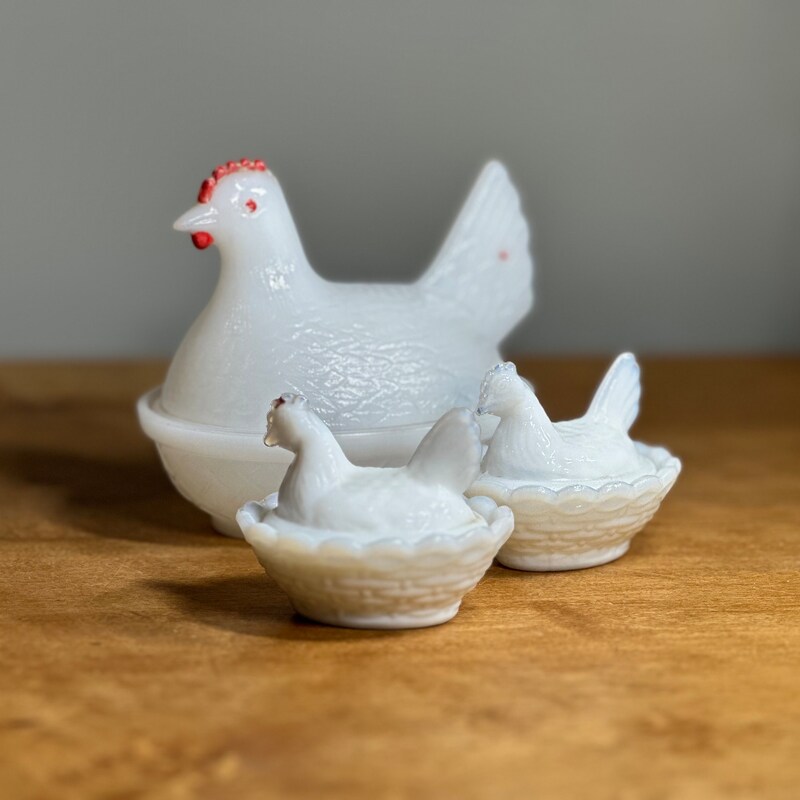 Glass Hen on Nest - Etsy