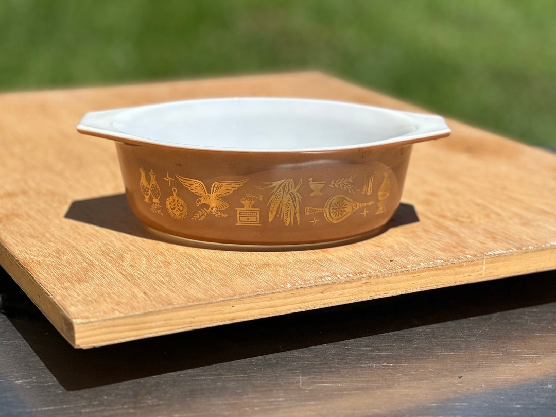 Pyrex Casserole Serving Dish ~ Early American ~ 043 Oval ~ Vintage - Etsy