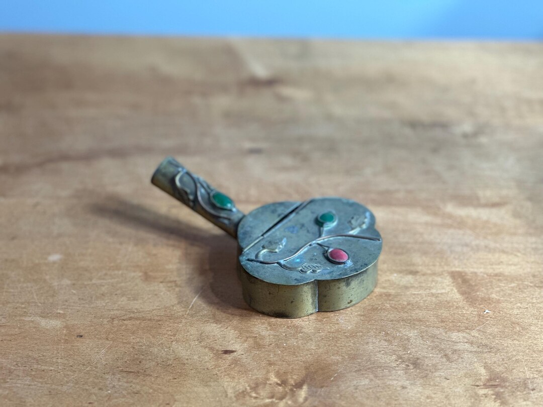 Vintage Chinese Brass Silent Butler Ornate With Gemstones Ashtray - Etsy