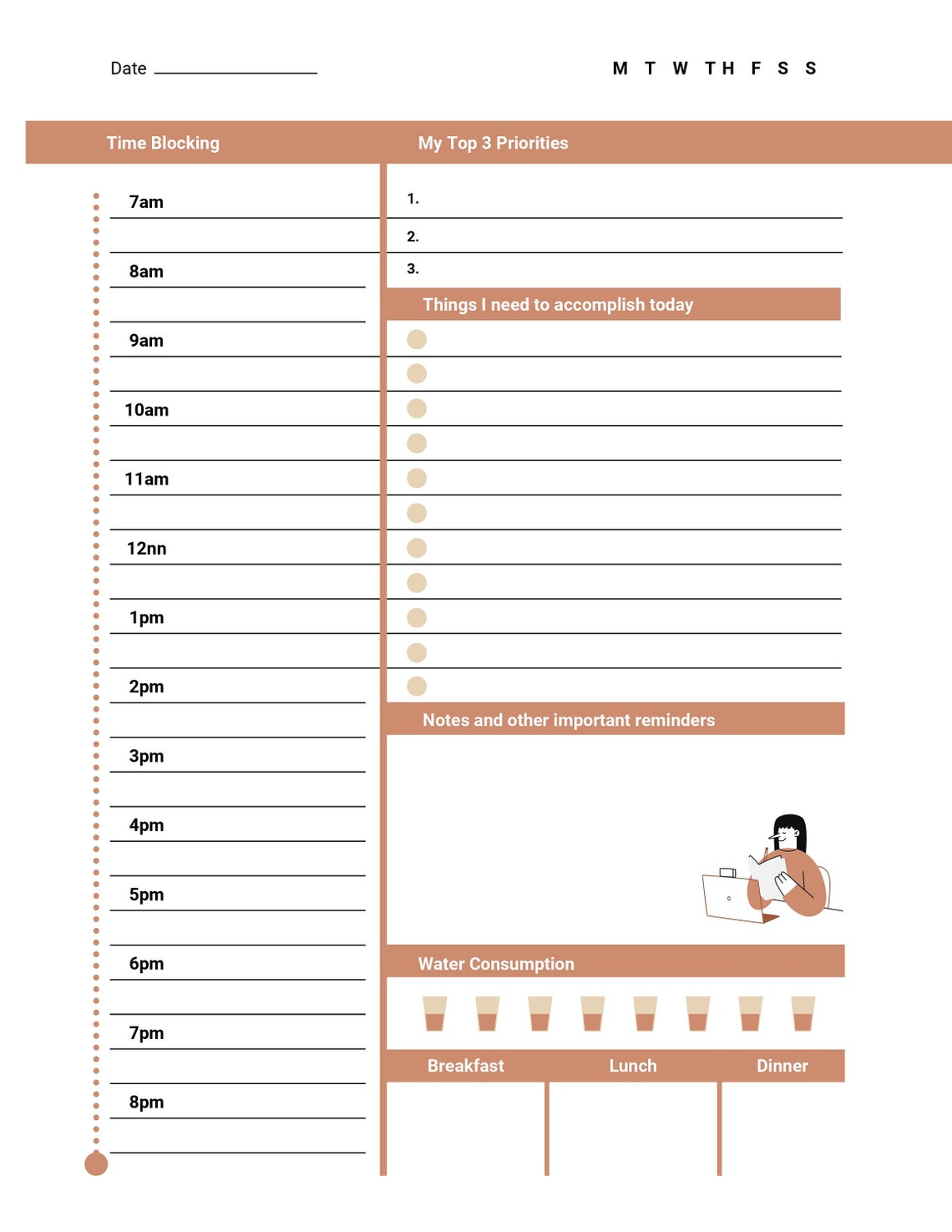 Weekly Planner (PDF), Organizer, & Easy To-do List With Reminders ...