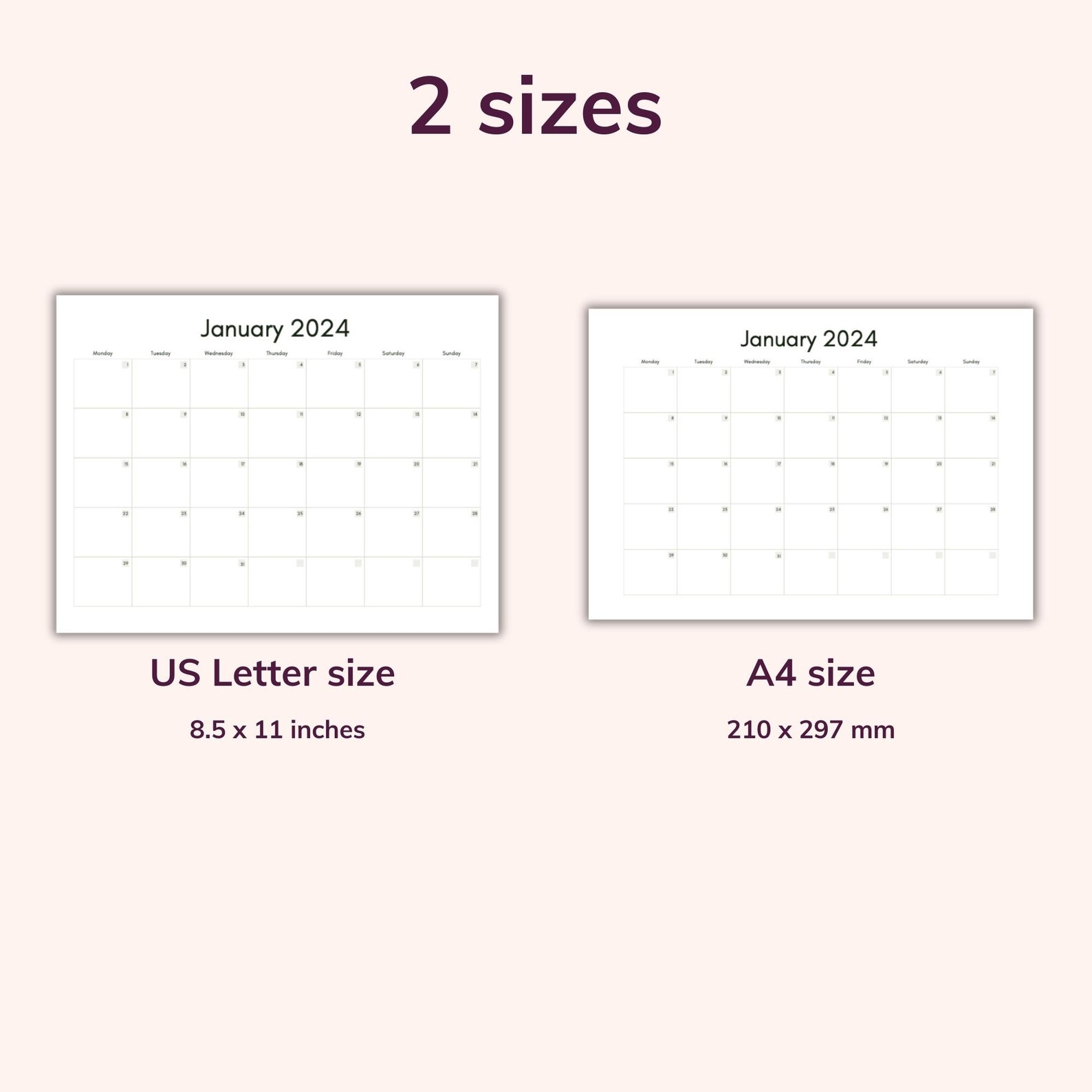 Blank Calender 2024 Calender 2024 Monthly Calendar Printable Calendar ...