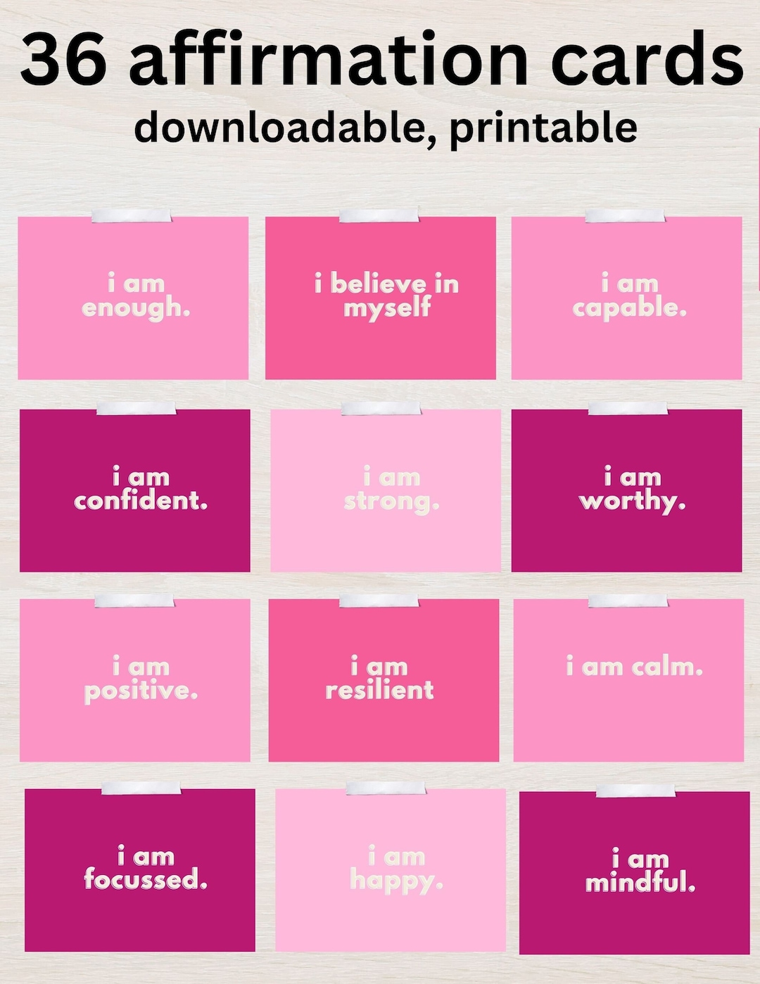 Printable Loving Self Affirmation Cards Downloadable - Etsy