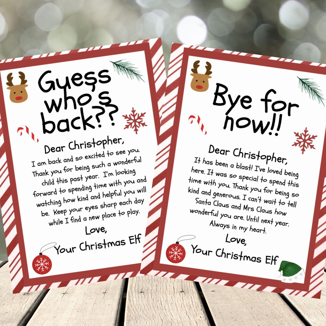 Editable Elf Letters Hello & Goodbye Return Letters Editable in Canva ...