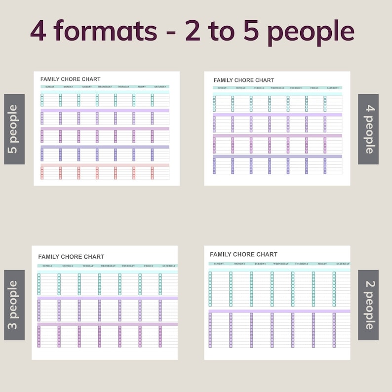 Family Chore Chart | Kids Chore Chart | PDF | Easy to Use ...