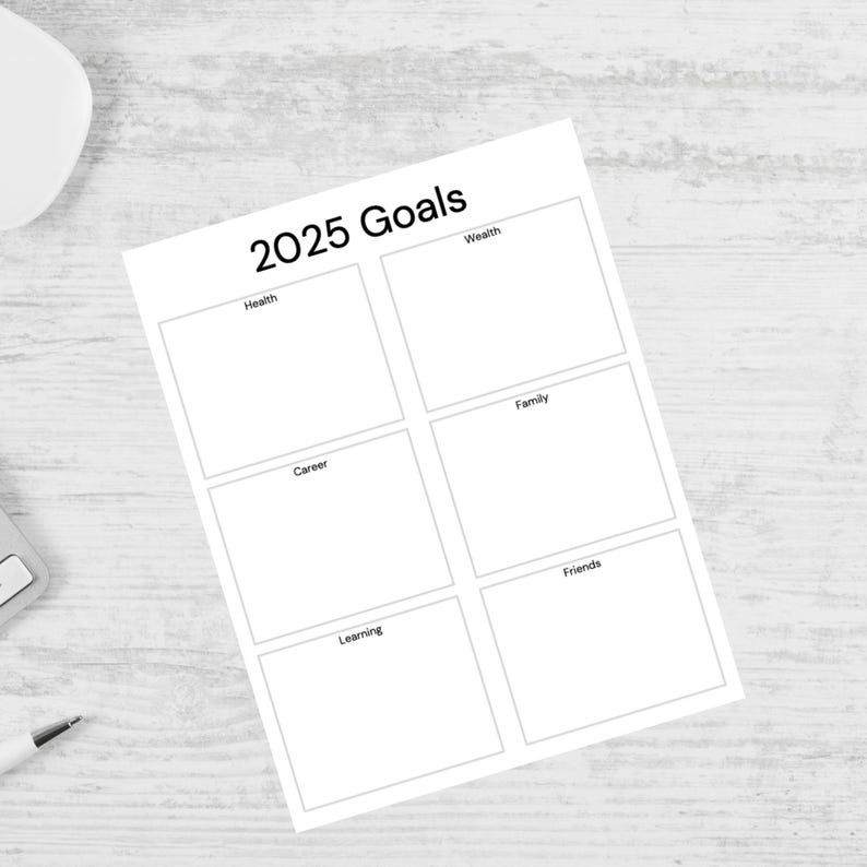 Goal Tracker | Goal Template | 2025 Goals | PDF & Fillable PDF ...